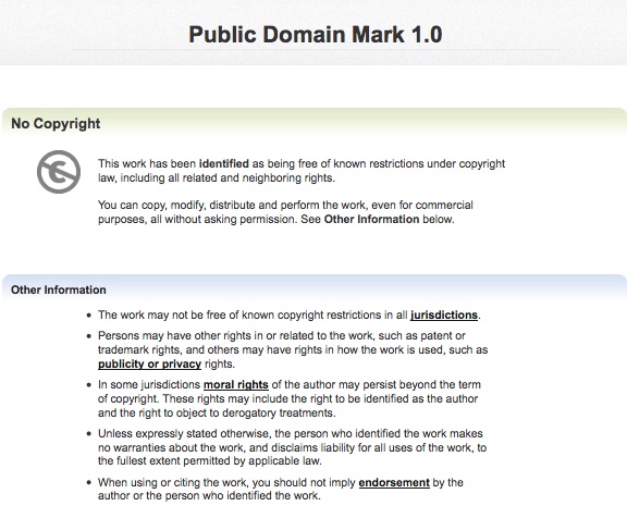 New from Creative Commons: Public Domain Mark
