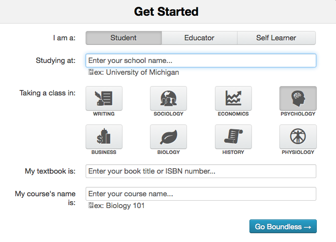 Boundless as a free text option