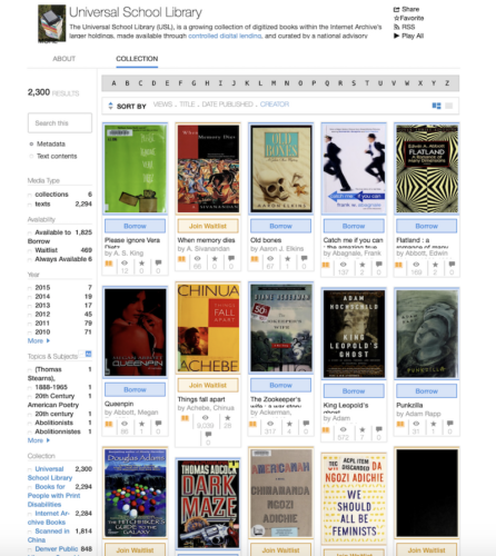 Introducing the Universal School Library, a new Internet Archive collection